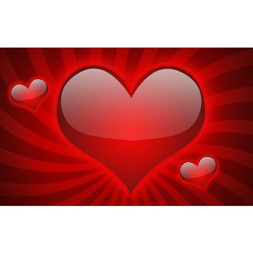 Картина на холсте 60x110 LinxOne "Сердце, красный, линии, любовь" интерьерная для дома / на стену / на кухню / с подрамником