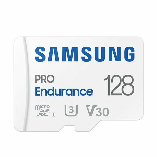 Карта памяти microSDXC Samsung Pro Endurance - 128 Гб - высокой прочности для камер 4К UHD - 70К часов + адаптер