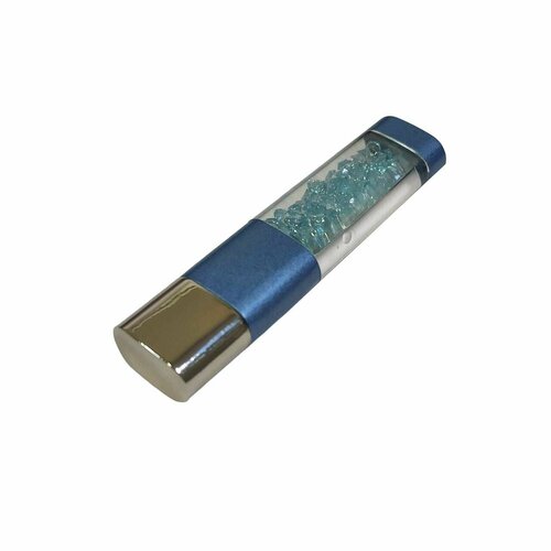 Подарочный USB-флеш-накопитель с кристаллами синий 64GB