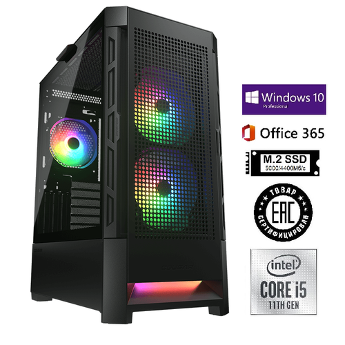 Системный блок SG-Intel Core i5-11400F/B560/DDR4 32Gb/SSD M.2 1 Tb/RTX 4070 12Gb/Cougar Airface-Black