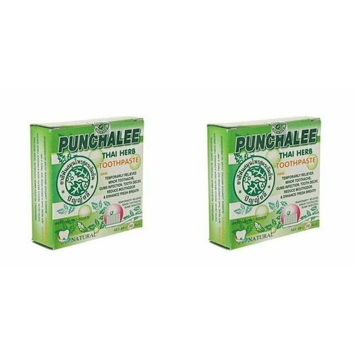 Punchalee Зубная паста Thai Herb Toothpaste, Растительная, 25 г, 2 шт