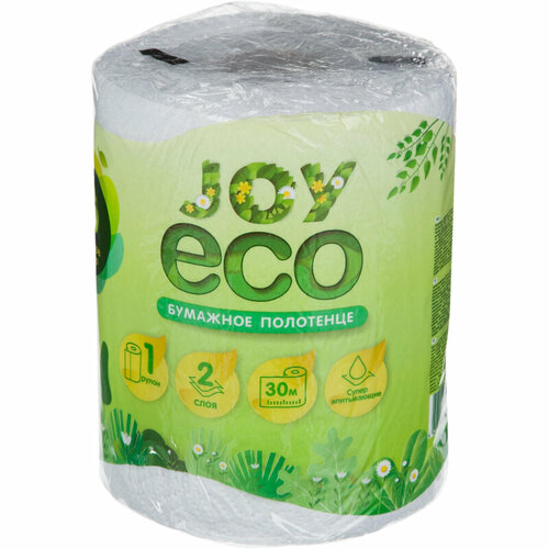 Полотенца бумажные JoyEco 2сл вторич 30м 1рул/уп, 2 упаковки