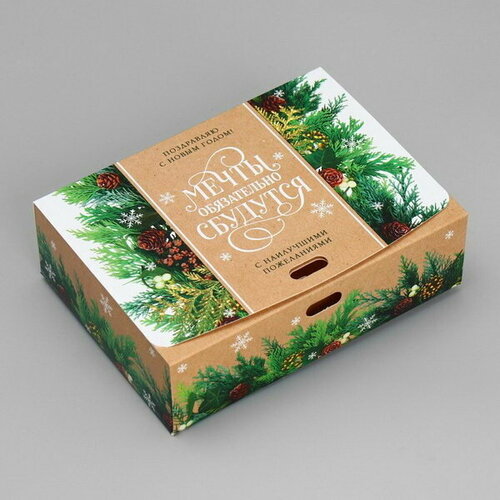 Коробка подарочная "Мечты сбудутся", 16.5 x 12.5 x 5 см, без ленты