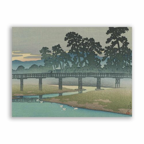 Картина на холсте, репродукция / Хасуй Кавасэ - Asano River, Kanazawa / Размер 40 x 53 см