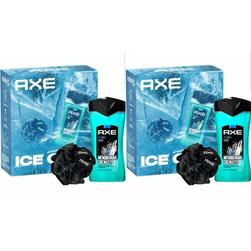 AXE Набор ICE CHILL, в комплекте: гель для душа Мгновенная свежесть, 250 мл, мочалка, 2 уп
