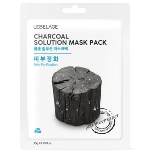 Тканевая маска с бамбуковым углем [Lebelage] Charcoal Solution Mask
