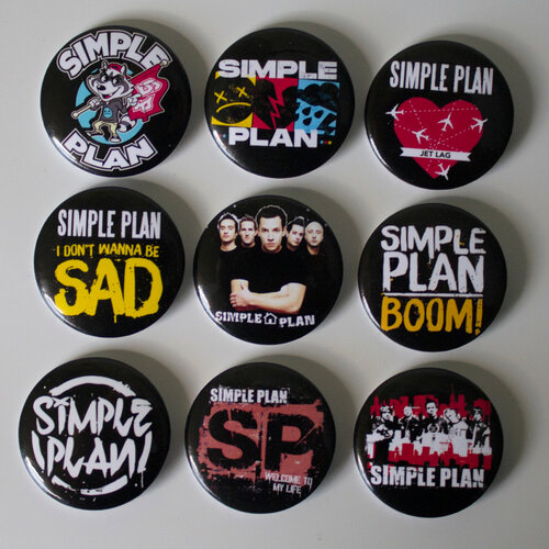 Значок рок группы Simple Plan. Набор 9 шт.