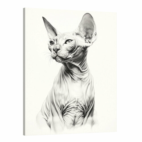 Интерьерная картина 50х70 "Сфинкс-кошка: загадка нежности"