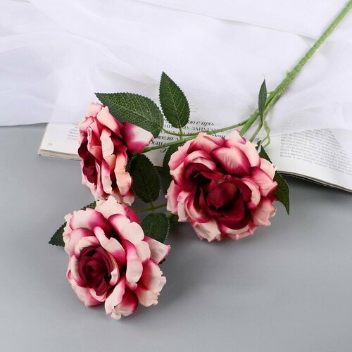 Цветы искусственные "Роза Палома" d-8 см 53 см, тёмно-сиреневый 10104918