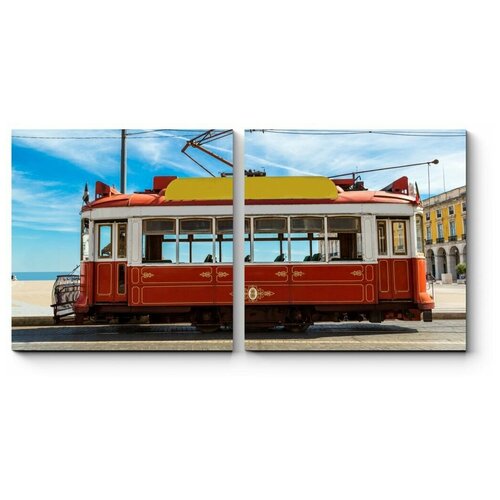 Модульная картина Старинный трамвай в центре Лиссабона50x25