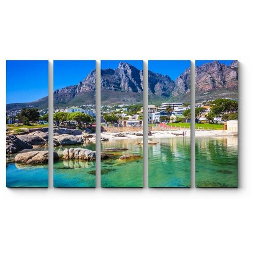 Модульная картина Райский пляж в горах, Кейптаун 120x72
