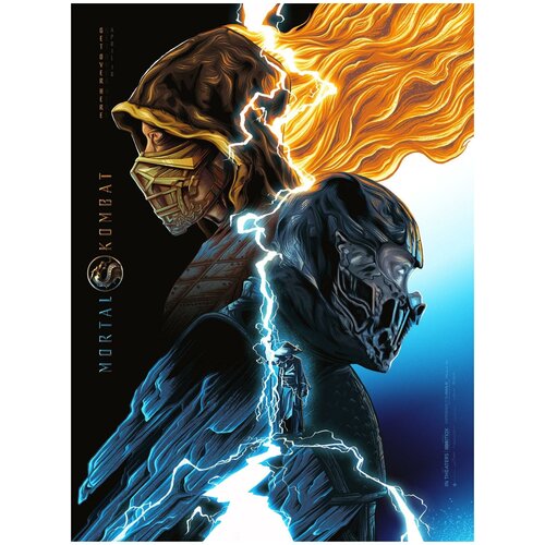 Постер / Плакат / Картина Mortal Kombat. Скорпион и Саб-Зиро 90х120 см в подарочном тубусе