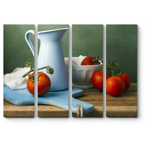 Модульная картина Спелые томаты на ветке 80x60