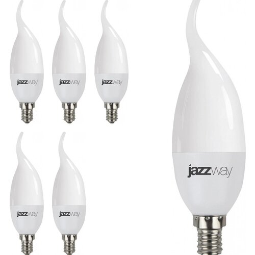 Светодиодная лампа JazzWay Pled Super Power 7W эквивалент 60W 3000K 530Лм Е14 свеча на ветру (комплект из 5 шт.)