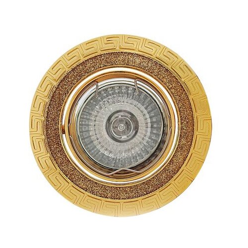 Светильник De Fran FT 839, золото / перламутровый белый, GU5.3, 50 Вт, цвет арматуры: золотой, цвет плафона: золотой