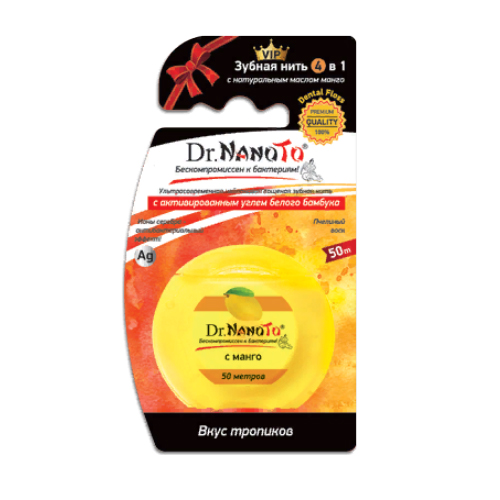 Зубная нить Dr.NanoTo 4 в 1 вкус манго