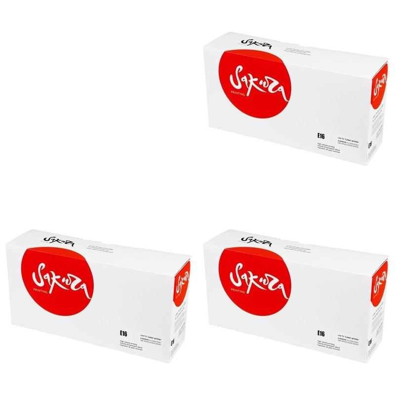 Sakura Картриджи комплектом совместимые Сакура Sakura SAE16-3PK E-16 черный 3 упаковки [выгода 3%] 6K