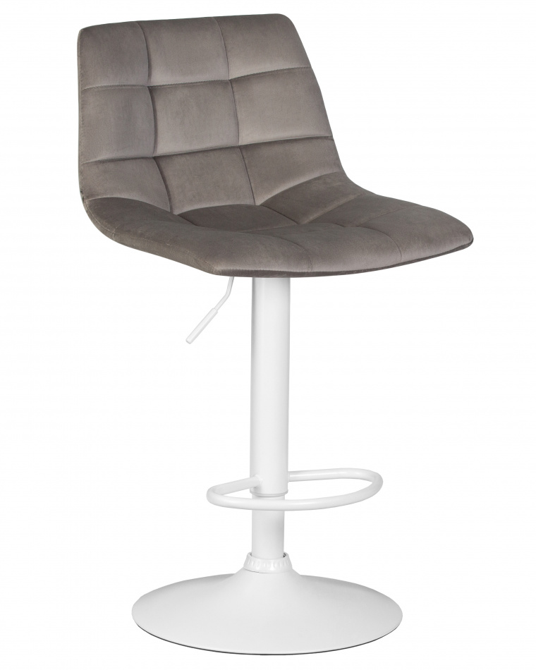 Барный стул DOBRIN TAILOR WHITE 1 шт серый велюр MJ9-75
