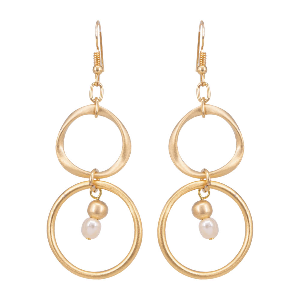 Серьги подвески из бижутерного сплава OTOKODESIGN 1-56723, жемчуг искусственный