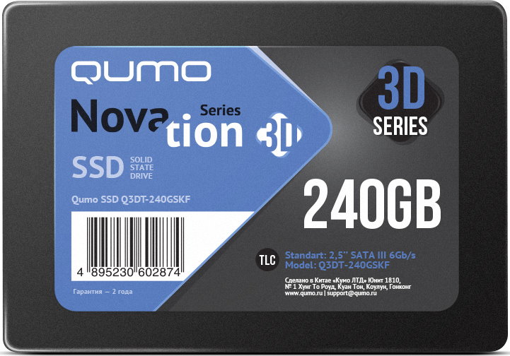 SSD накопитель QUMO Novation 3D 2.5" 240 ГБ (Q3DT-240GSKF)