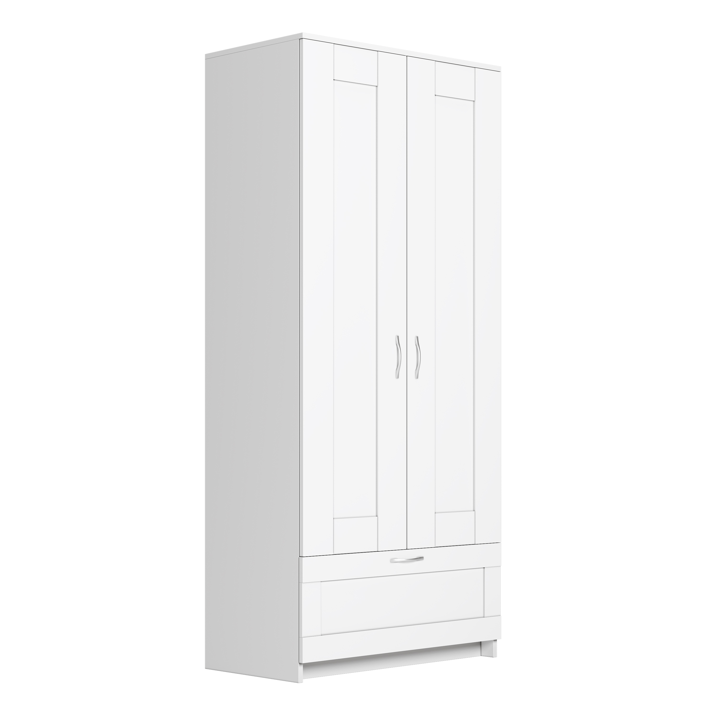 Шкаф комбинированный Шведский Стандарт Сириус (2 двери и 1 ящик) Белый