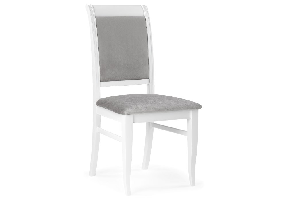 Деревянный стул Woodville Авелин серый велюр/белый