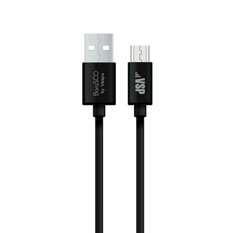 Кабель BoraSCO USB/microUSB 2А 1м, черный (20542)