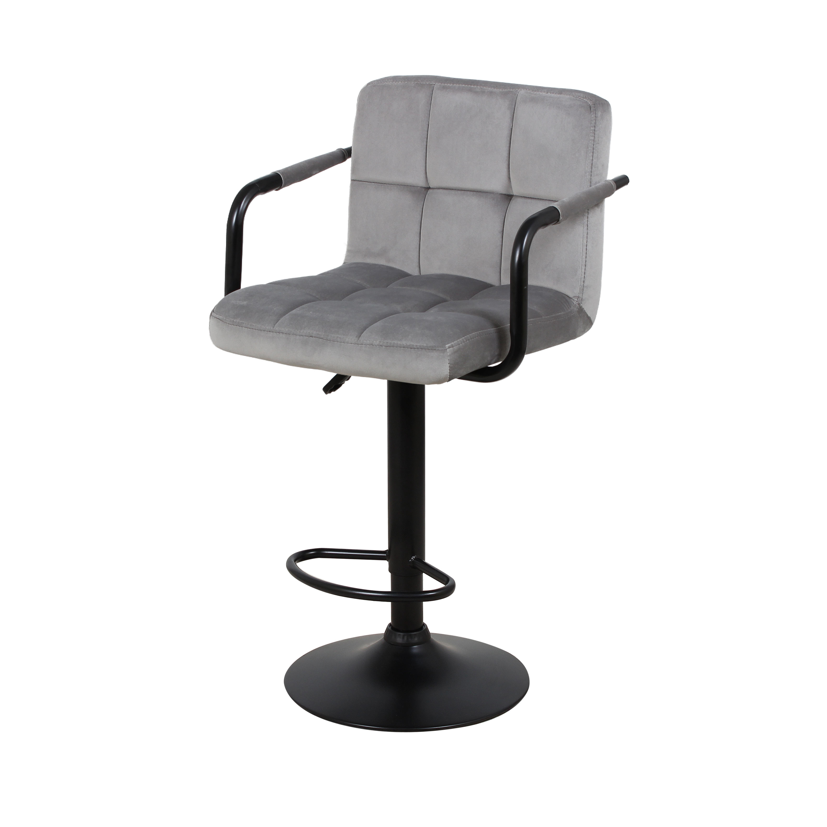 Барный стул ЭкоЛайн Паркер серый 53x48x115 см
