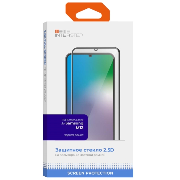 Защитное стекло InterStep 2.5D для Galaxy M12 Black