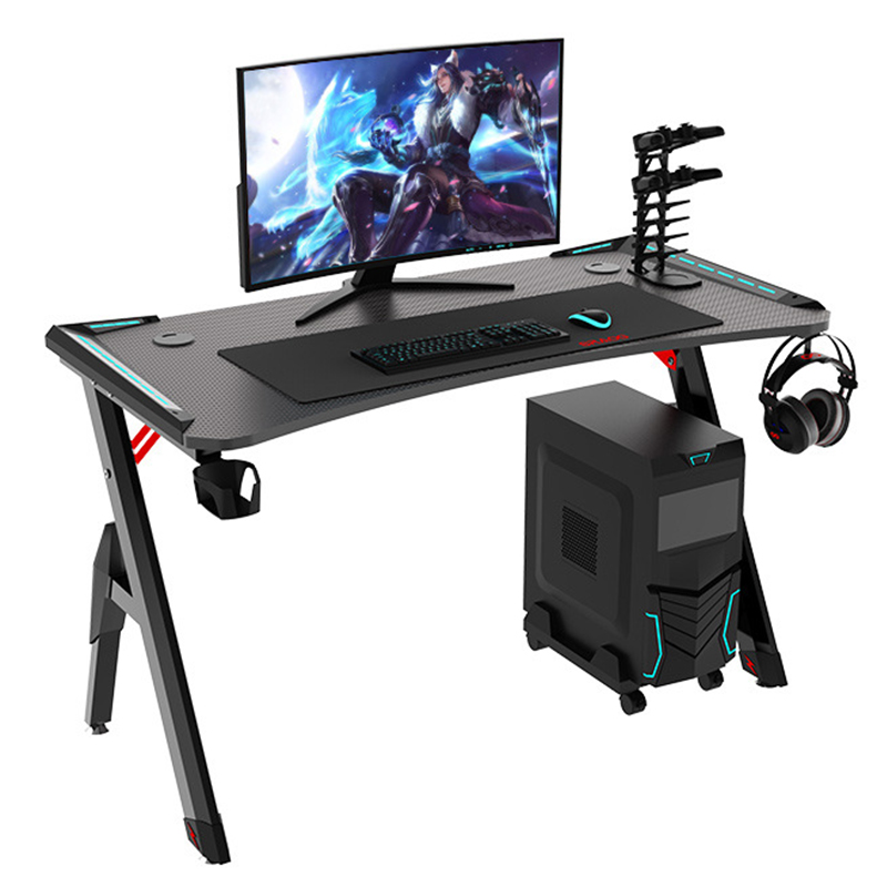 Профессиональный игровой компьютерный стол Mega Мебель H1 карбон черный