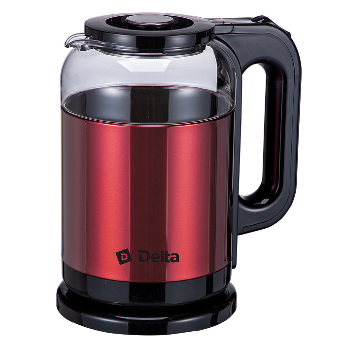 Чайник электрический Delta DL-1115 1.8 л красный, черный