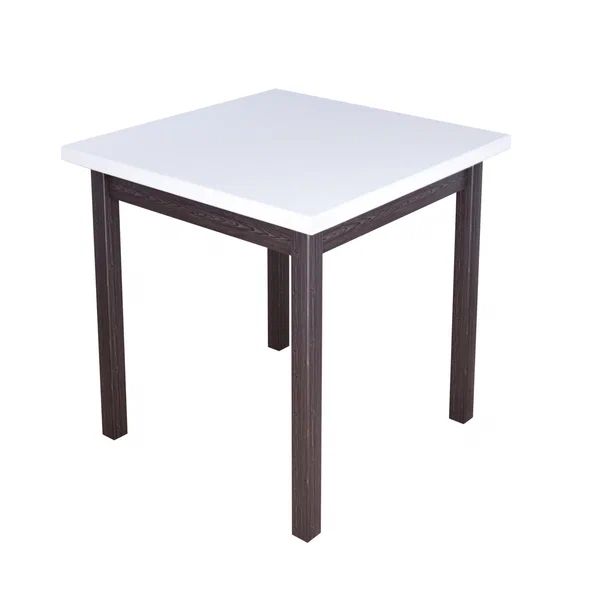 Стол кухонный Solarius Классика квадратный 70х70х75, белый с ножками цвета венге