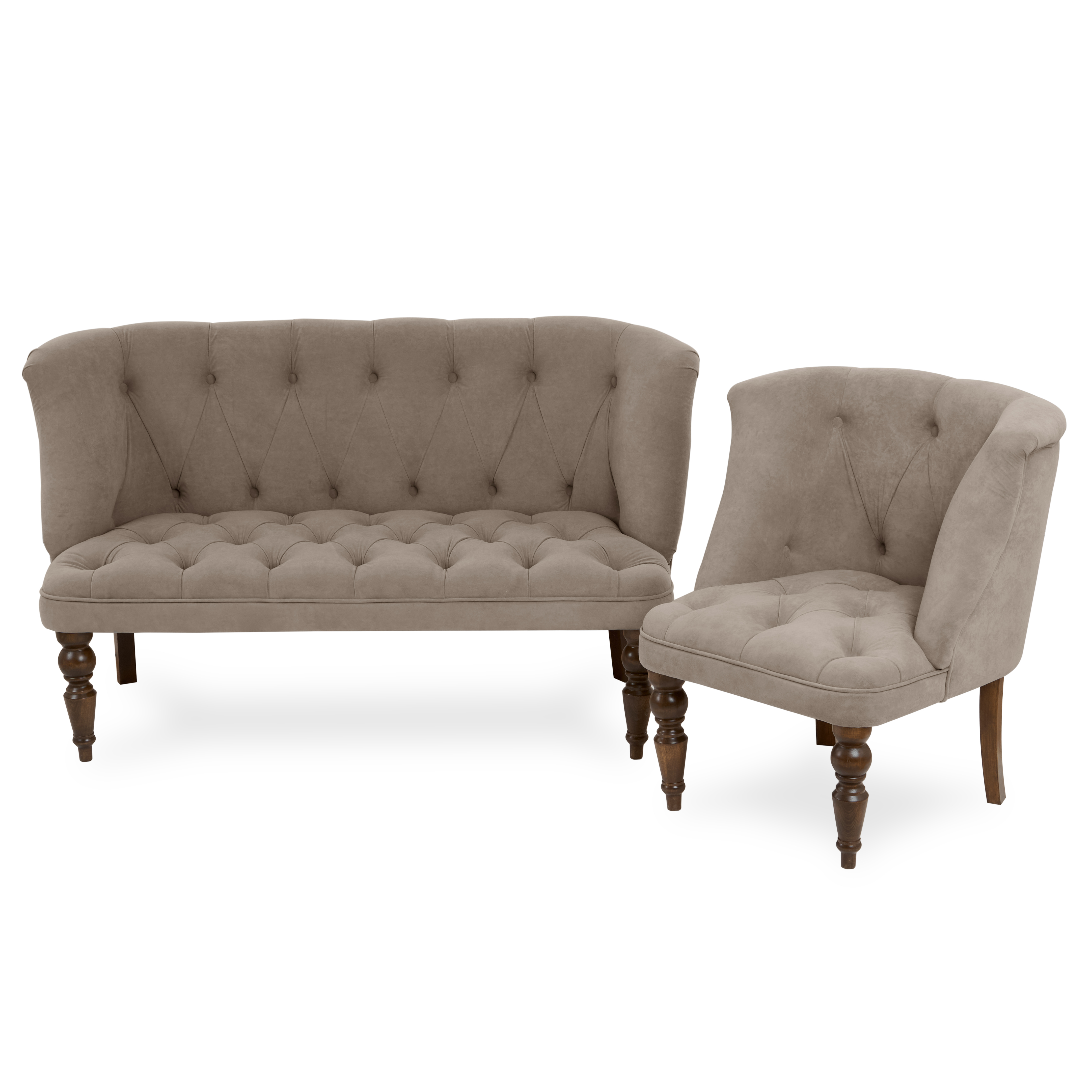 Комплект мягкой мебели BRENDOSS Бриджит диван и кресло бежевый/черный