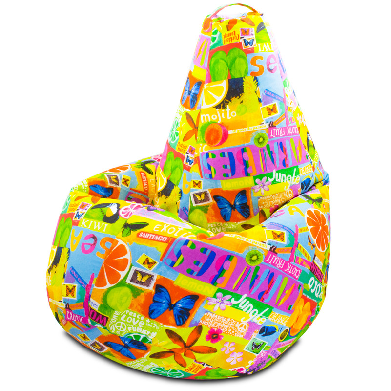 Кресло-мешок Puffmebel груша XXL разноцветный