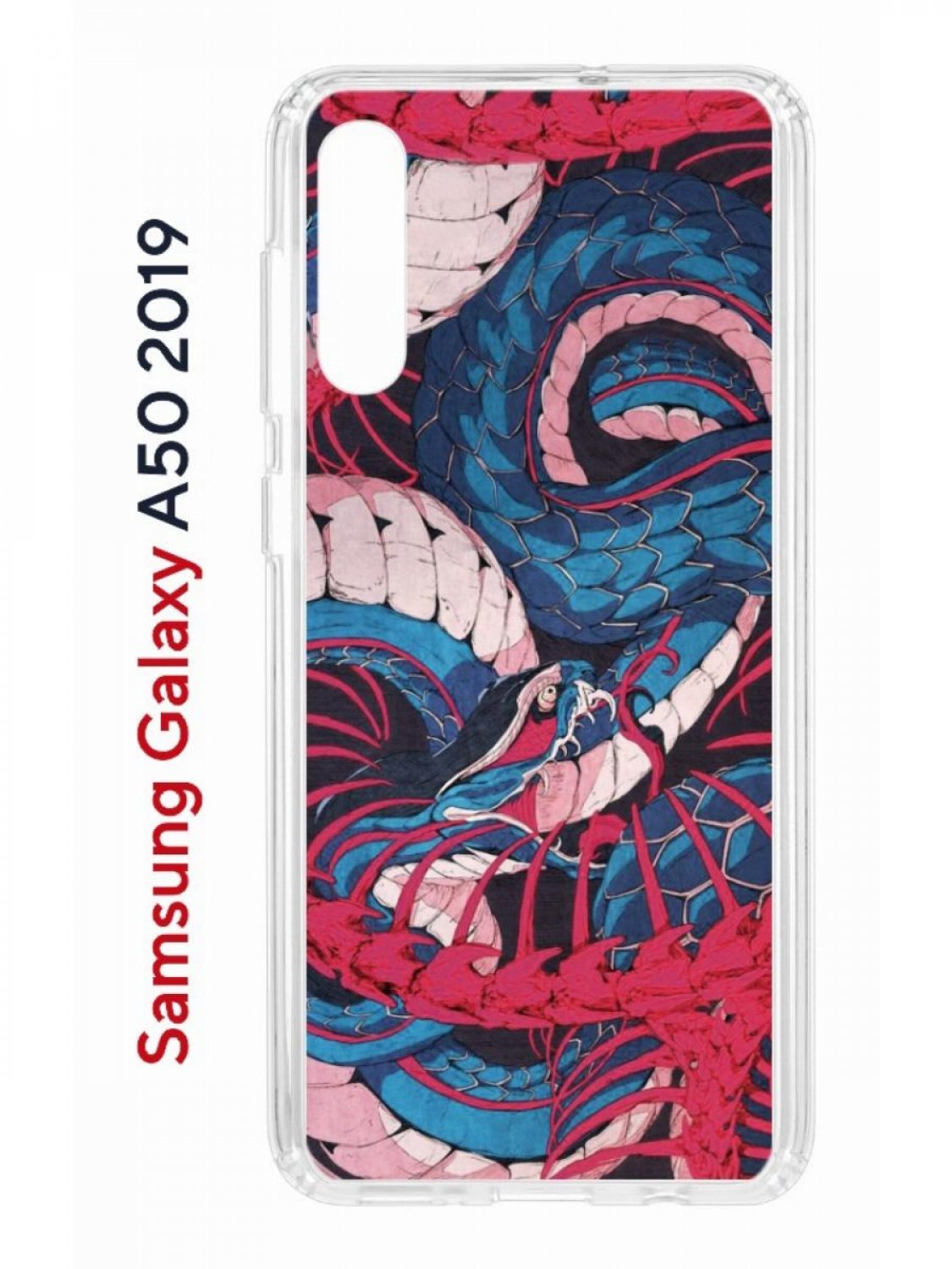 Чехол на Samsung A50,A50S,A30S 2019 Kruche Print Японская змея, противоударный бампер