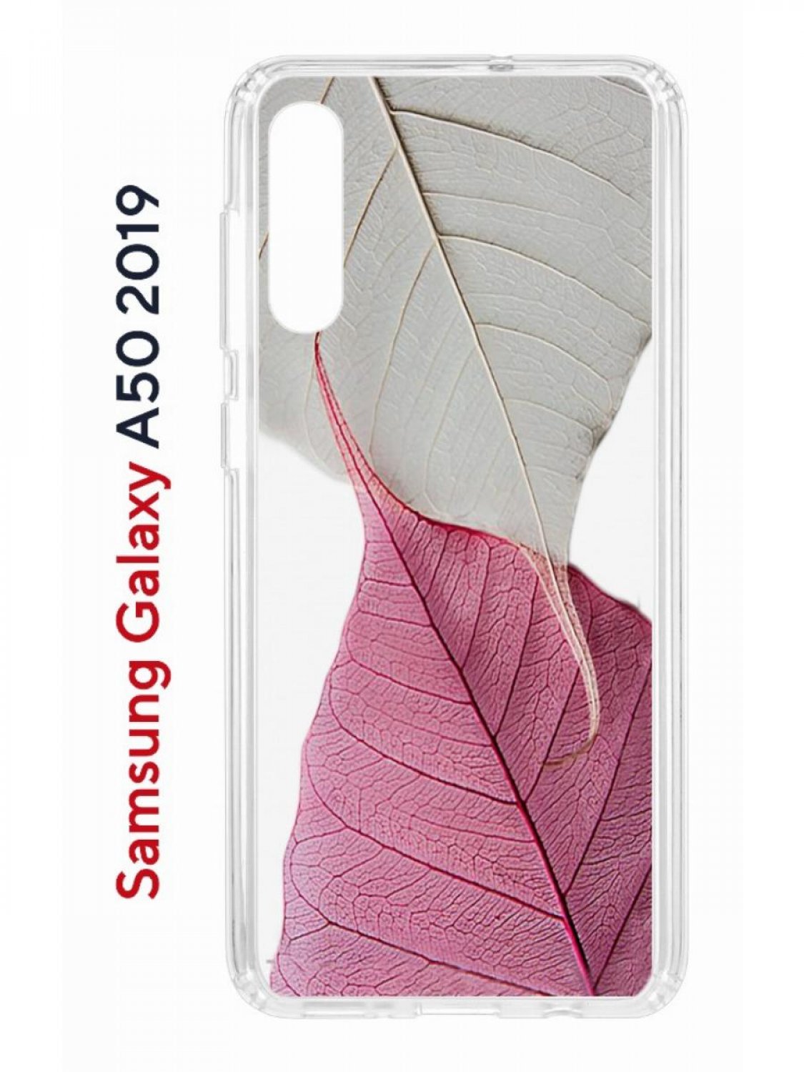 Чехол на Samsung A50,A50S,A30S 2019 Kruche Print Pink and white, противоударный бампер