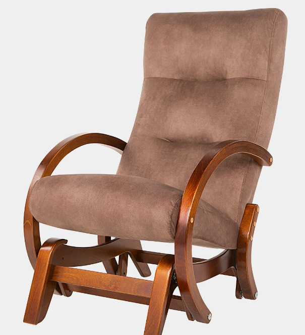 Кресло-качалка маятник Мебелик Мэтисон ткань орех, каркас вишня