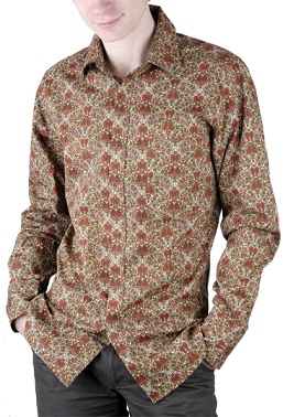Рубашка мужская Maestro Vintage 10 коричневая 40/170-176