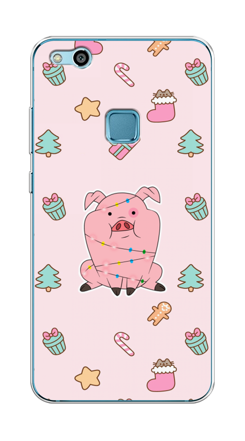 Чехол на Huawei P10 Lite "Розовая свинка"