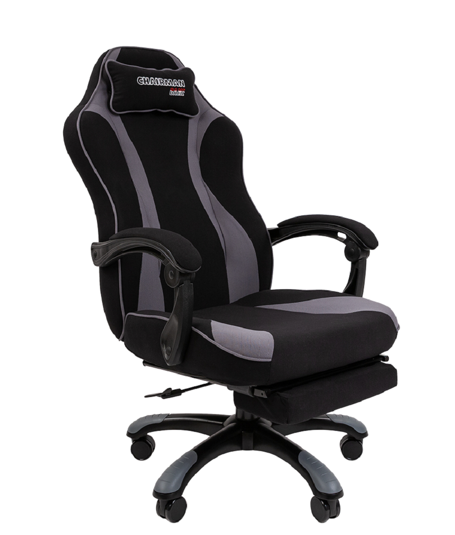 Кресло компьютерное игровое CHAIRMAN Game 35, 1237611, черный/серый