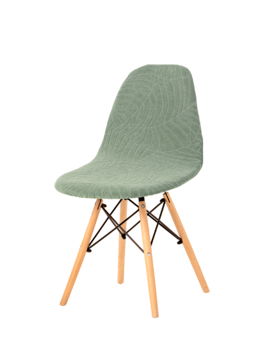Чехол LuxAlto на стул со спинкой Eames, Aspen, Giardino, Leaves Зеленый, 1шт. (11565)