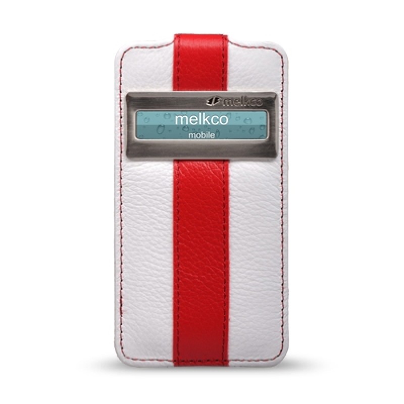 Чехол Melkco для Apple iPhone 4/4S Jacka ID Type Limited Edition белый с красной полосой