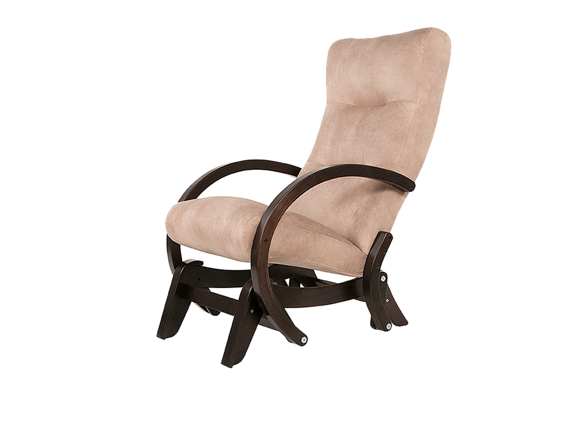 Кресло-качалка маятник Мебелик Мэтисон ткань крем брюле, каркас венге структура
