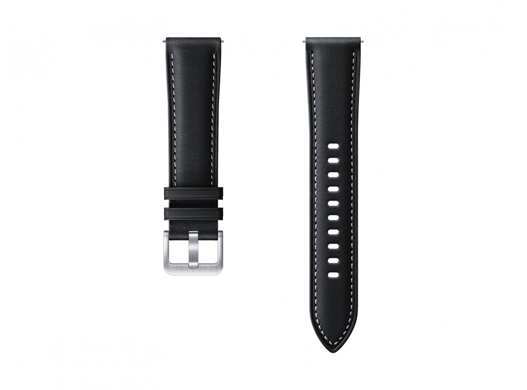 Ремешок для смарт-часов Samsung Stitch Leather Band Galaxy Watch3 41мм чёрный