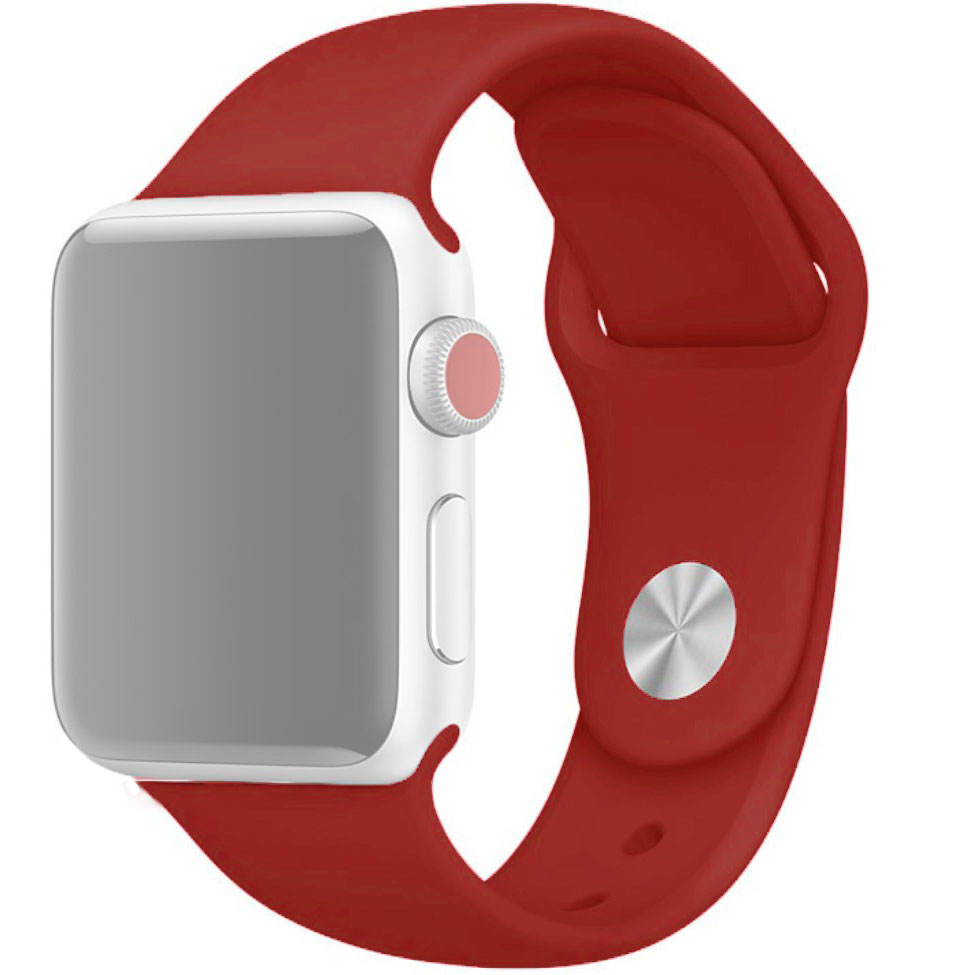 Ремешок InnoZone для Apple Watch 1/2/3/4/5 silicone 38/40 mm - Red (APWTSI38-52)