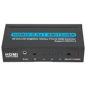 Переключатель HDMI 3 входа 1 выход V-2.0 4Kx2K 3D Vconn
