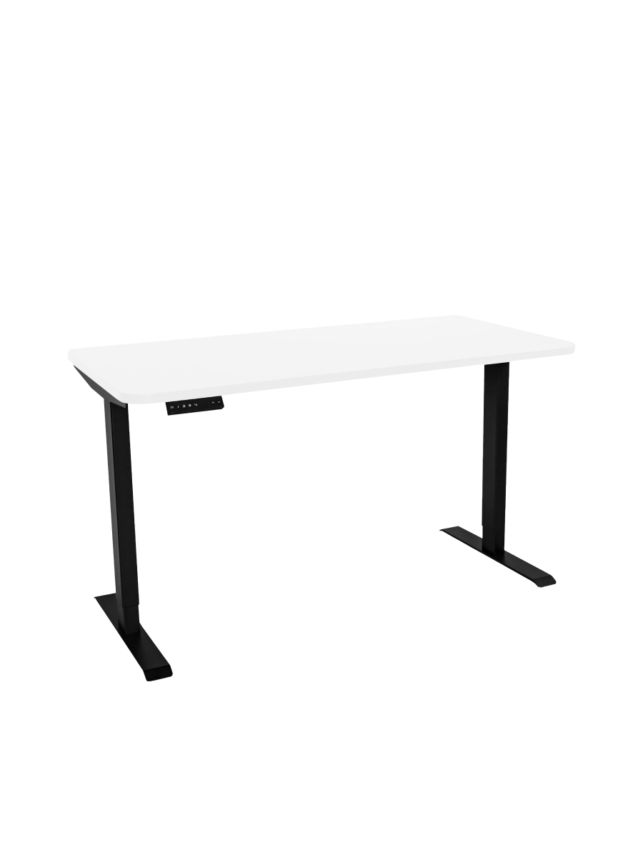 Электрический стол с подъемным механизмом LuxAlto, Белый / Черный 140x70x2.5см, 34143
