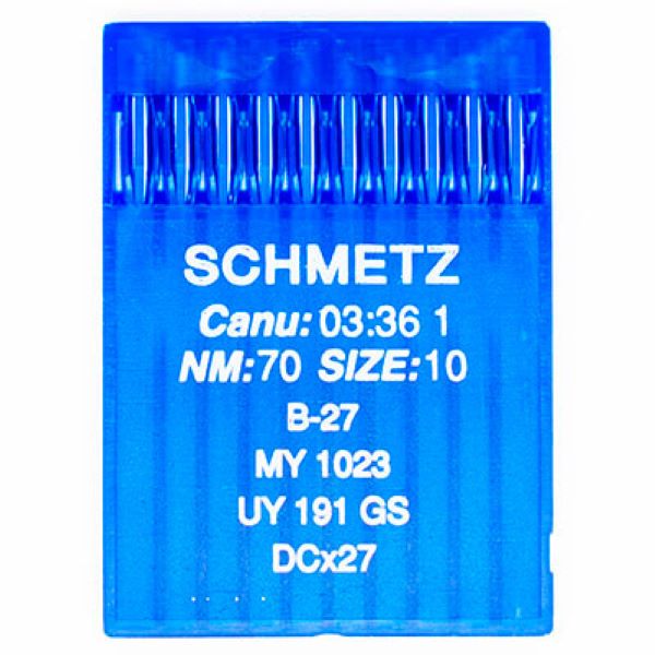 Иглы промышленные для оверлока Schmetz B-27 70, 10 штук