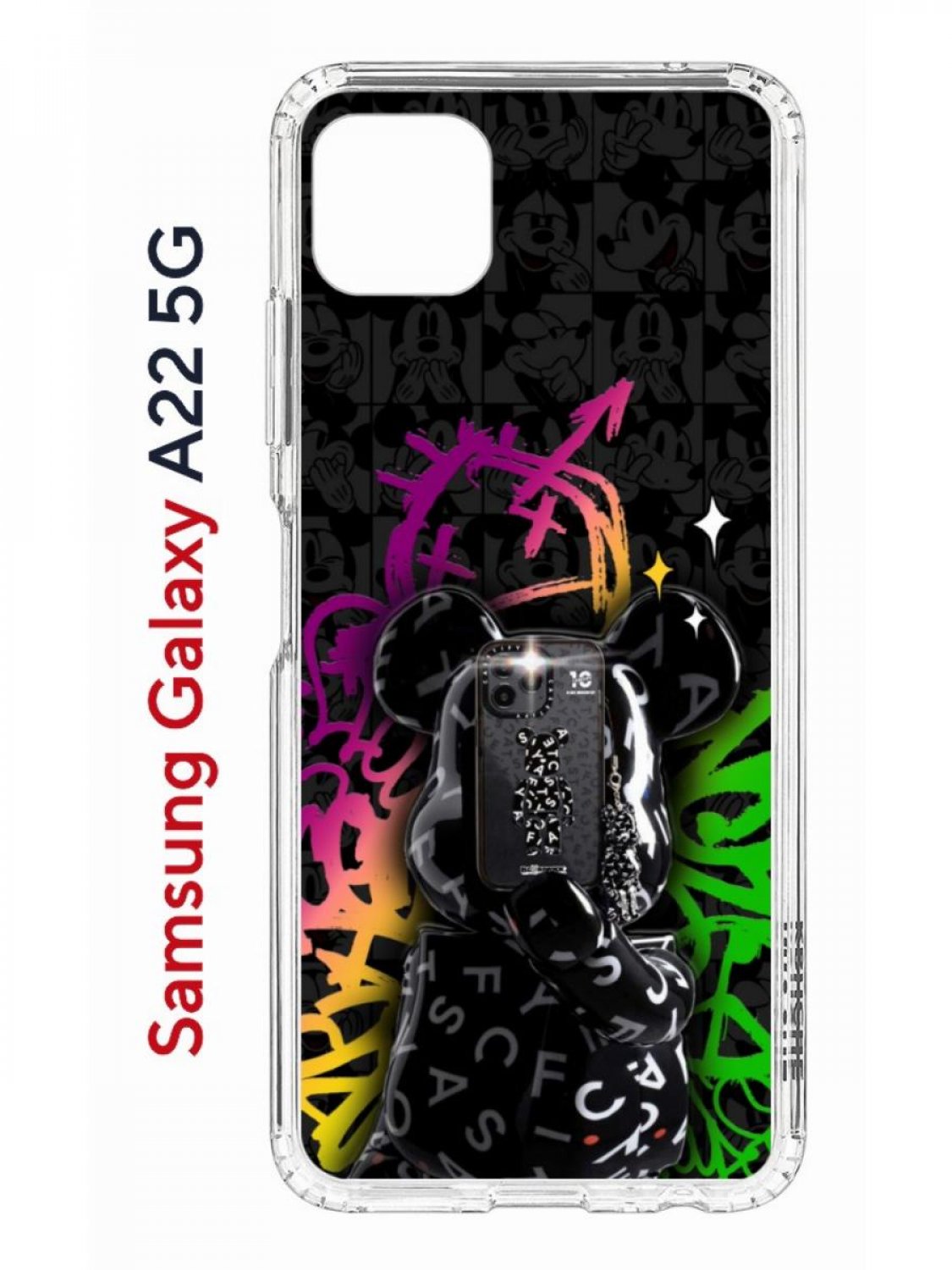 Чехол на Samsung Galaxy A22s 5G с принтом Kruche Print Микки Маус, противоударный бампер