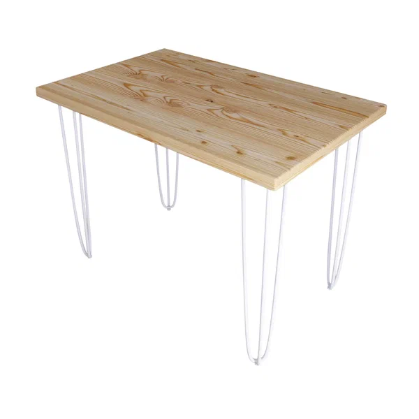 Стол кухонный Solarius Loft металл-дерево 110х60х75, лакированный, белые ножки-шпильки